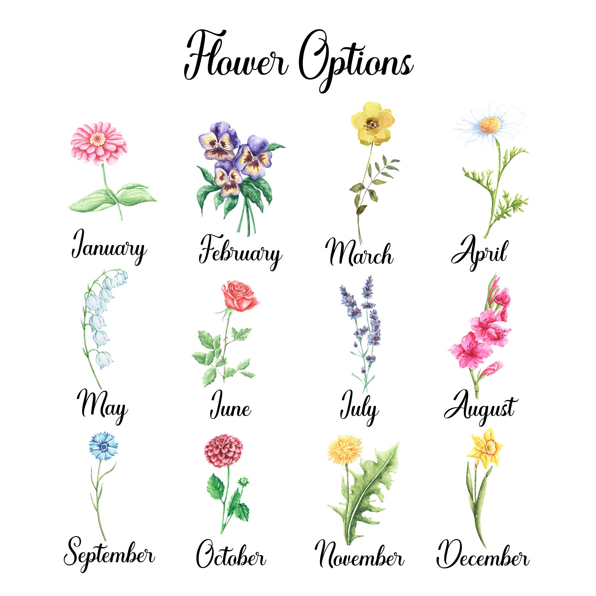 Custom Family Printable Birth Month Sign Grandparents Garden - Etsy