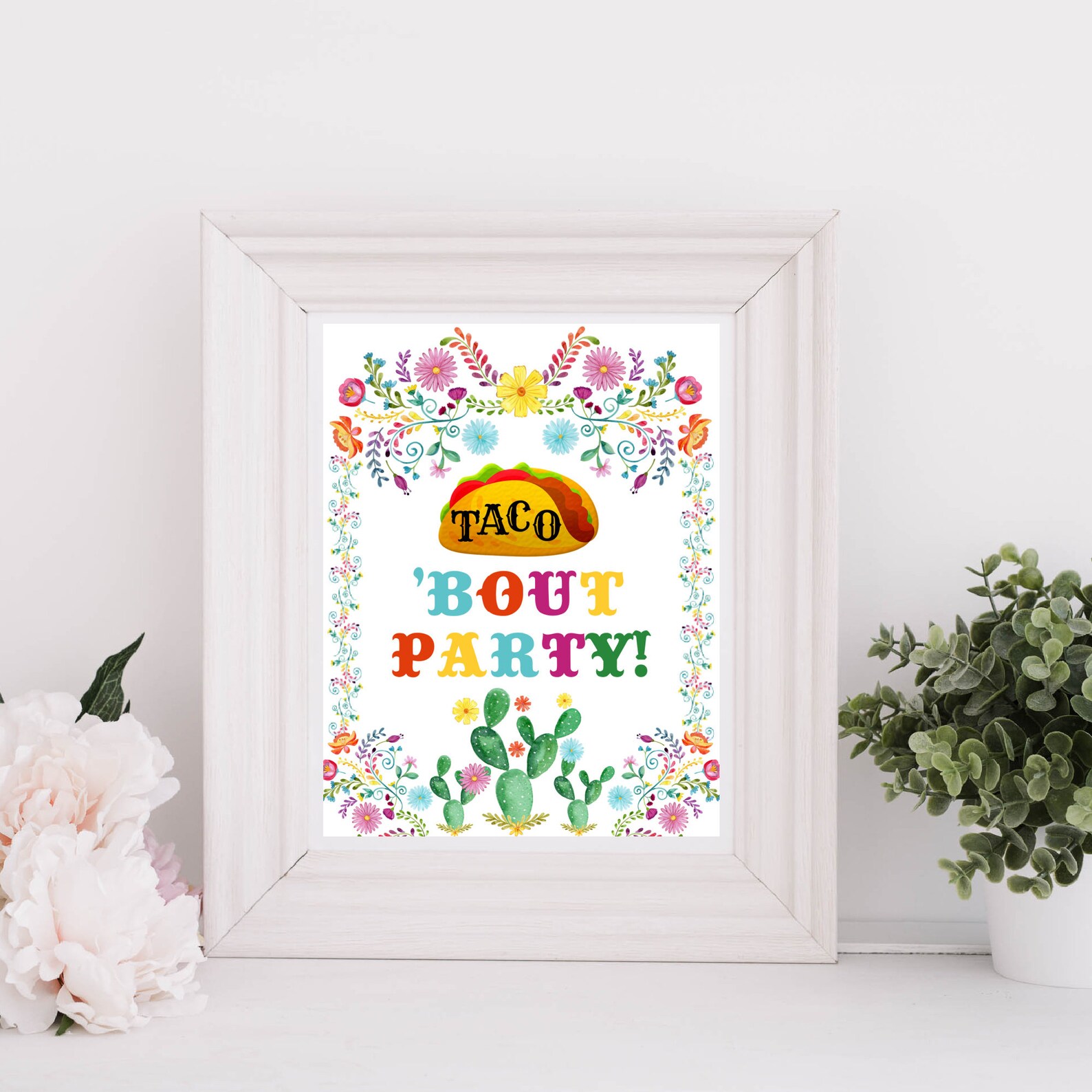 Taco Bout a Party Sign Fiesta Table Sign Fiesta Taco Bout a | Etsy