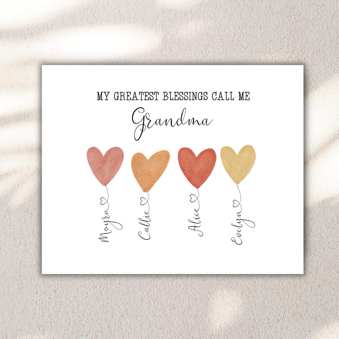 Party Favors For Kids 8-12 Grandchildren Names Sign, Printable Heart ...
