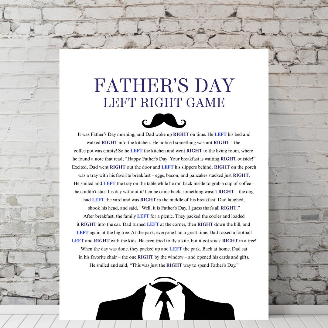 Father's Day Left Right Game: Gift Exchange Party (instant Download) - Etsy