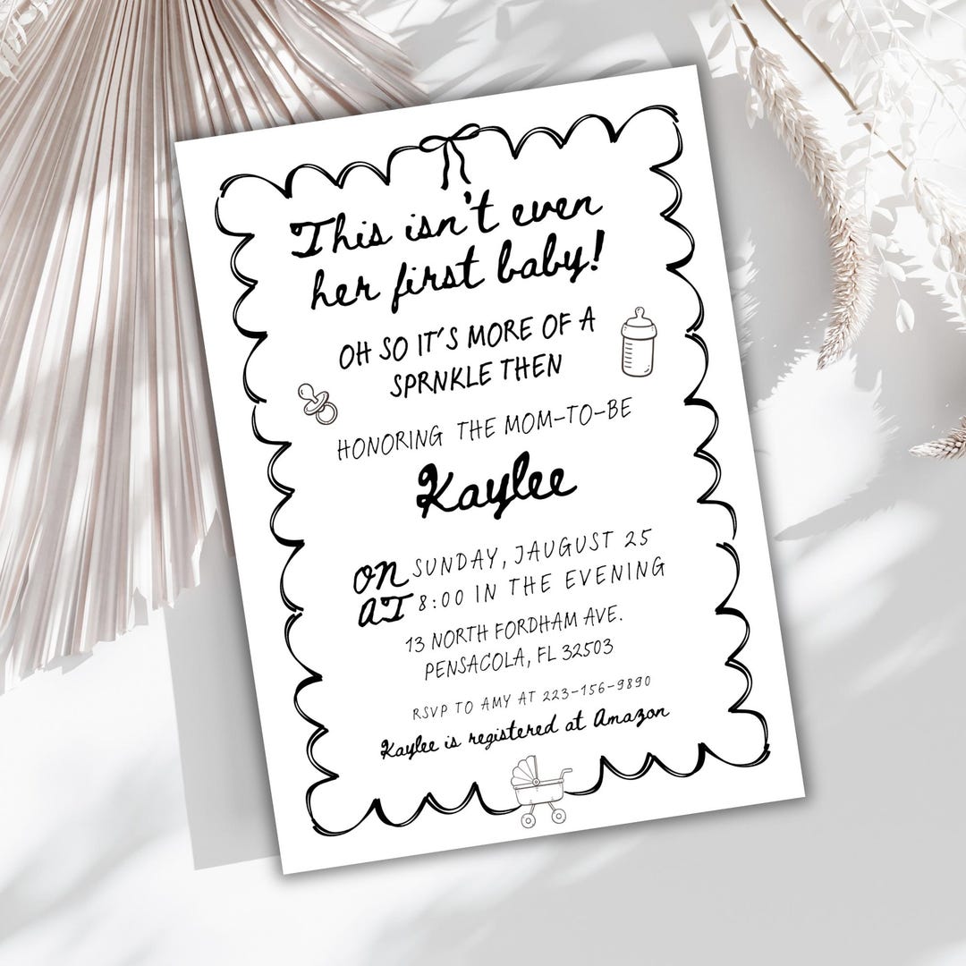 Schitts Creek Theme Sprinkle Baby Shower Invitation, Second Baby Shower ...