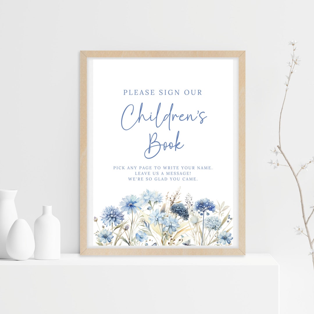 Please Sign Our Children’s Book Sign, Baby Boy in Bloom Baby Shower ...