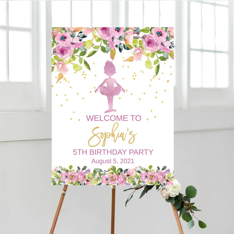 Printable Ballerina Sign Ballerina Welcome Sign Ballerina - Etsy