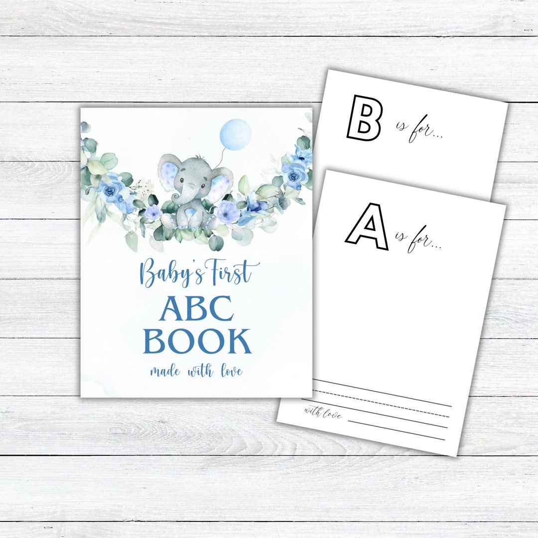 Baby Shower ABC Book, Baby Shower Activity, Blank First Alphabet Book ...