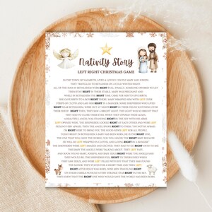 Nativity Story Christmas Game, Left Right Gift Exchange (digital ...