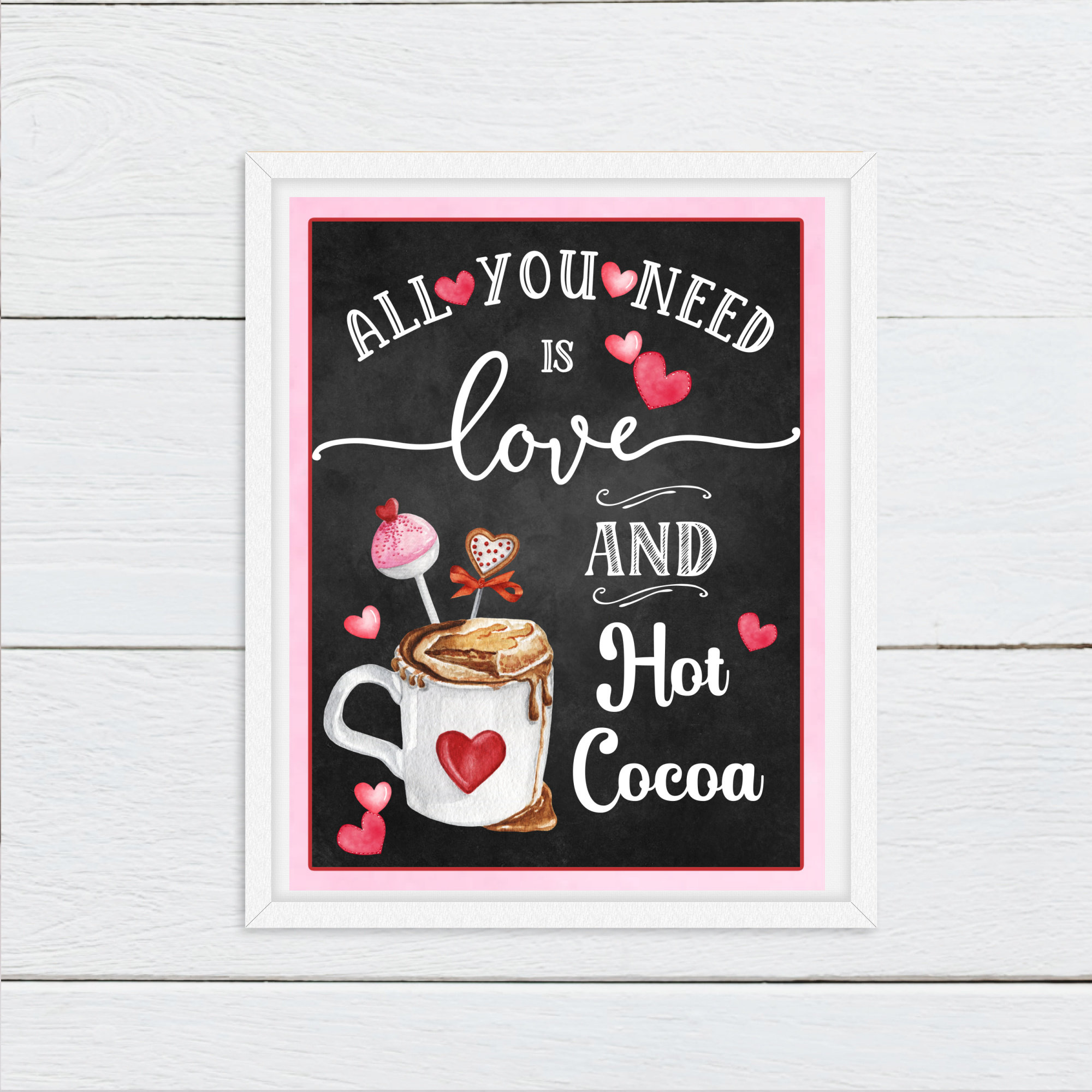 Printable Valentine Hot Cocoa Bar Sign, Chalkboard Hot Chocolate Party ...