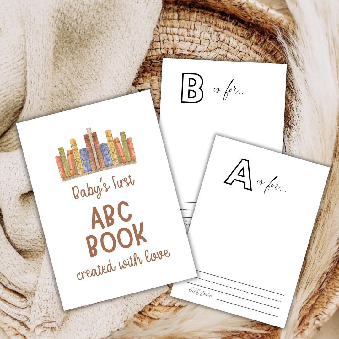 Baby Shower ABC Book Storybook Themed Activity, First Alphabet Book ...