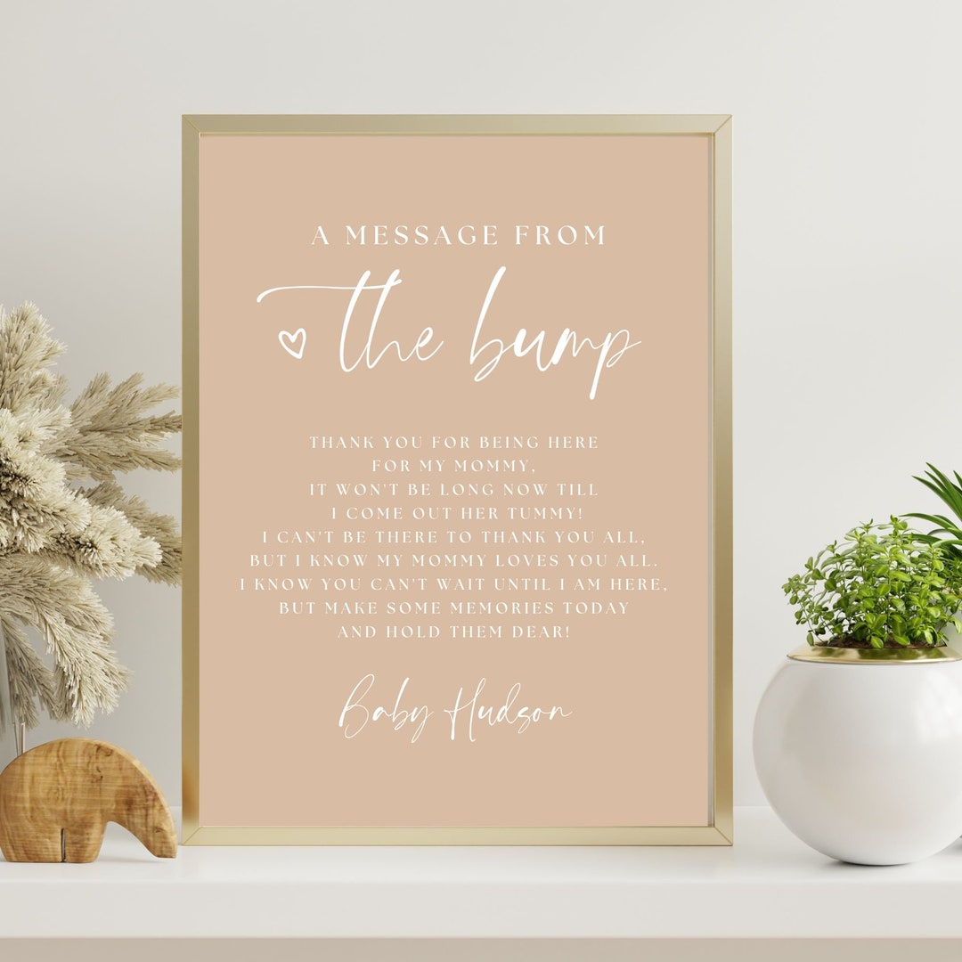 Message From the Bump Editable, Boho Gender Neutral Minimalist Bump ...
