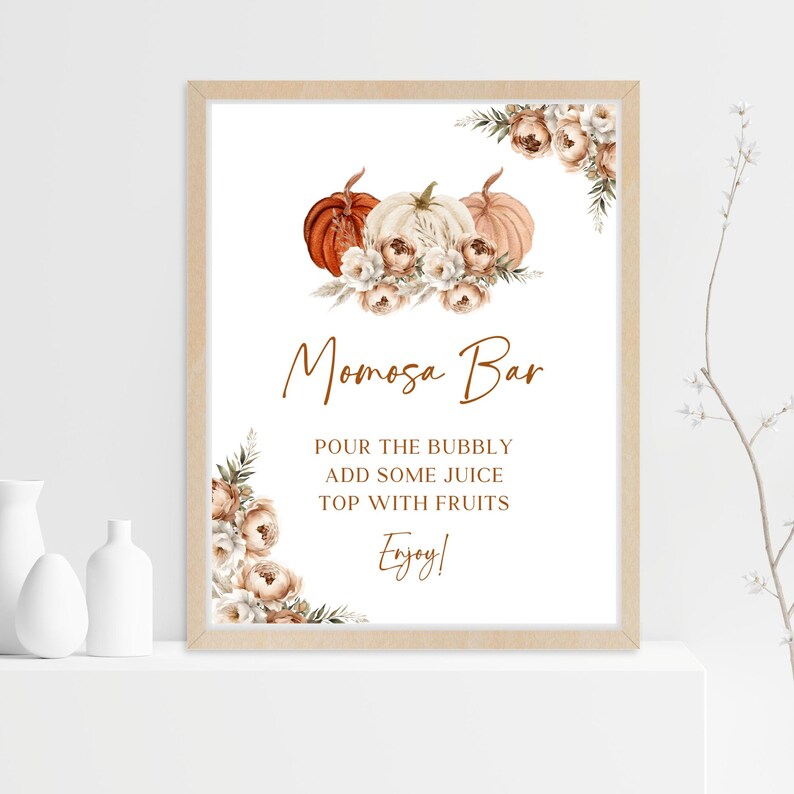 Pumpkin Baby Shower Table Signs, Editable Autumn Decor (digital ...