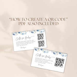 Baby Gift Registry Card With QR Code, Baby in Bloom Baby Shower ...