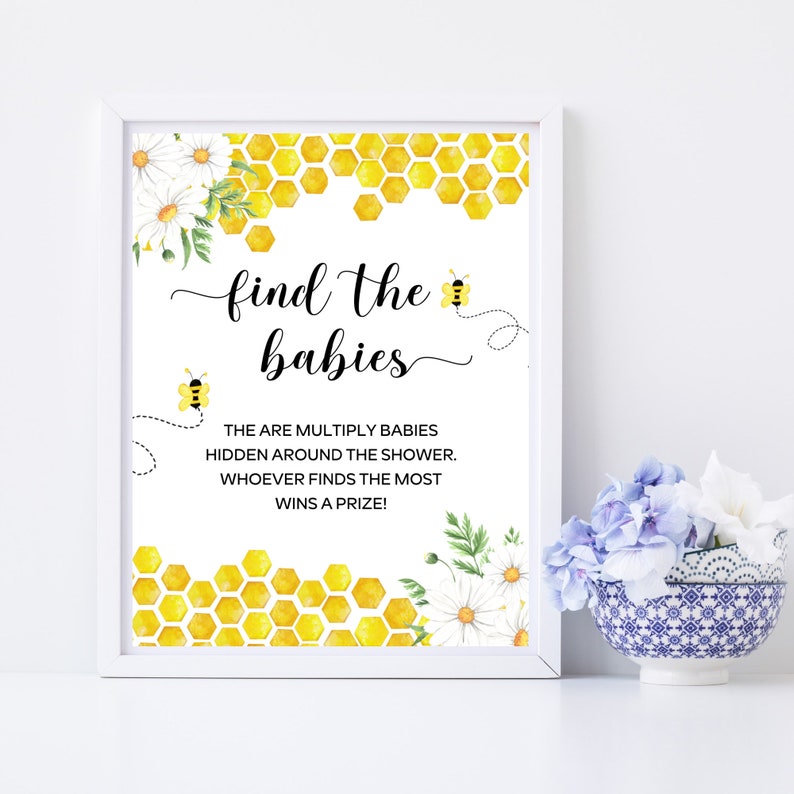 Bee Find the Babies Sign Printable Babies Hunt Bumble Bee - Etsy