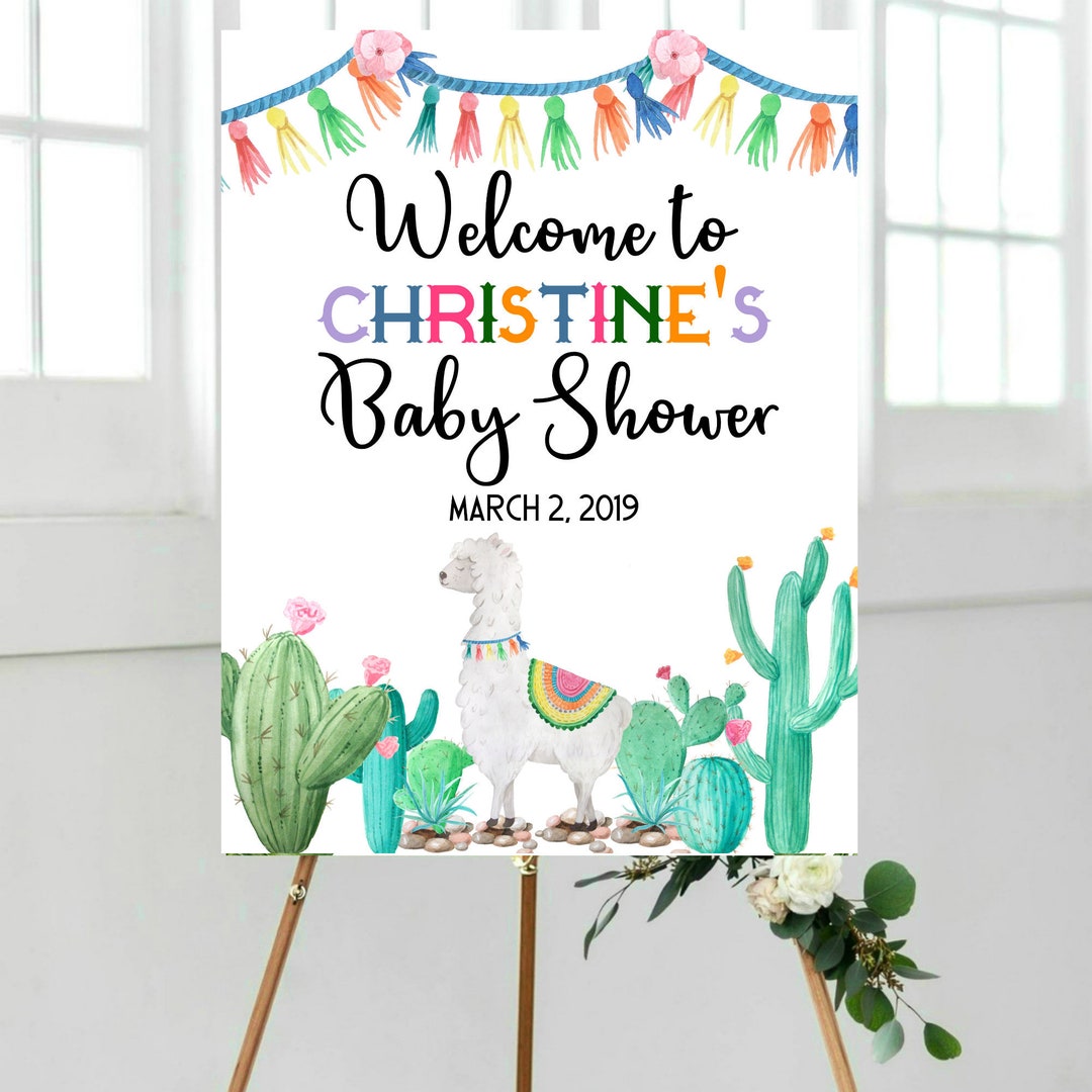 PRINTABLE Llama Welcome Sign Llama Baby Shower Welcome Baby Alpaka ...