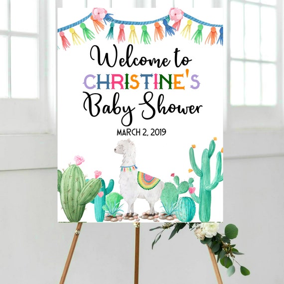 PRINTABLE Llama Welcome Sign Llama Baby Shower Welcome Baby | Etsy