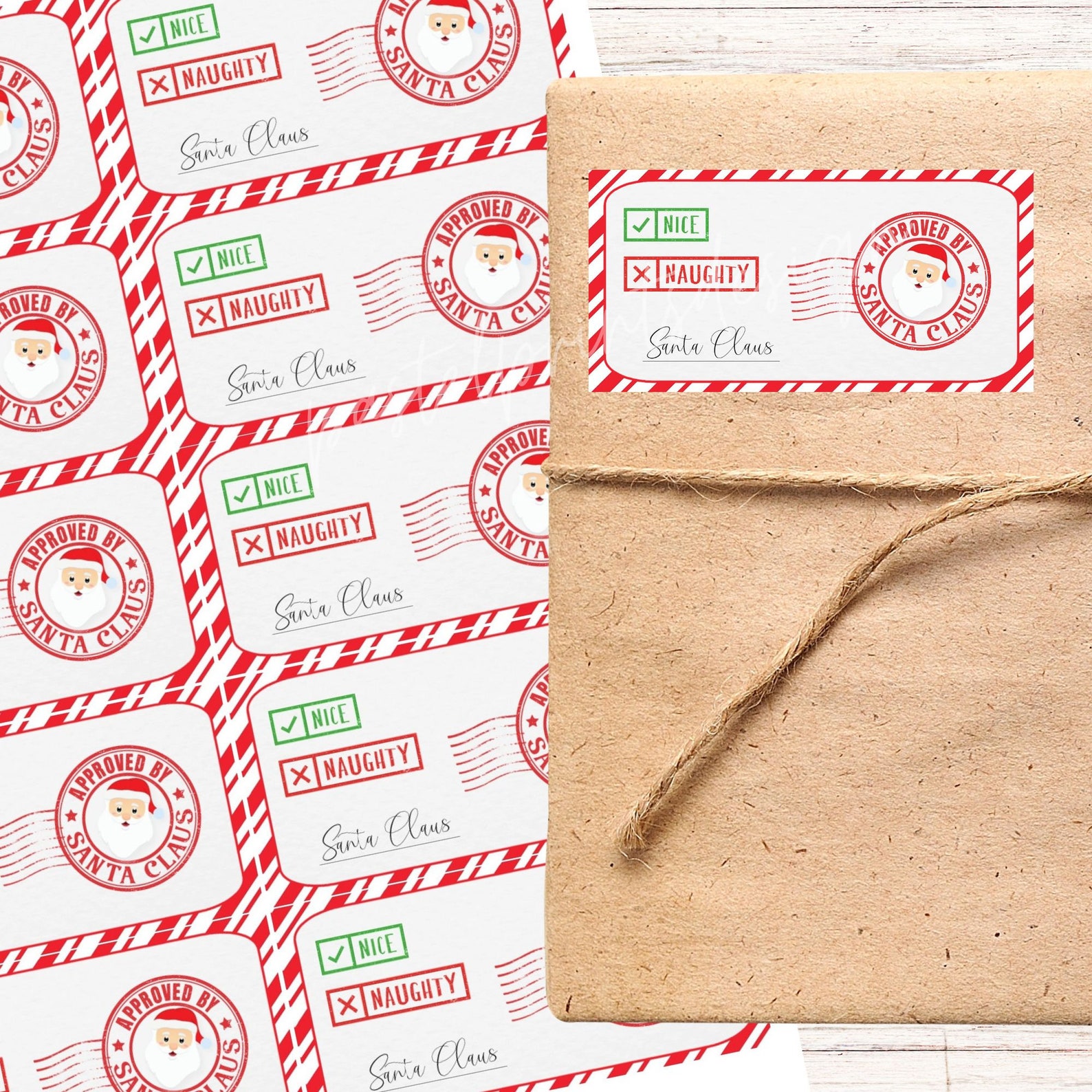 Approved by Santa Sticker Labels Printable Packed by Santa - Etsy