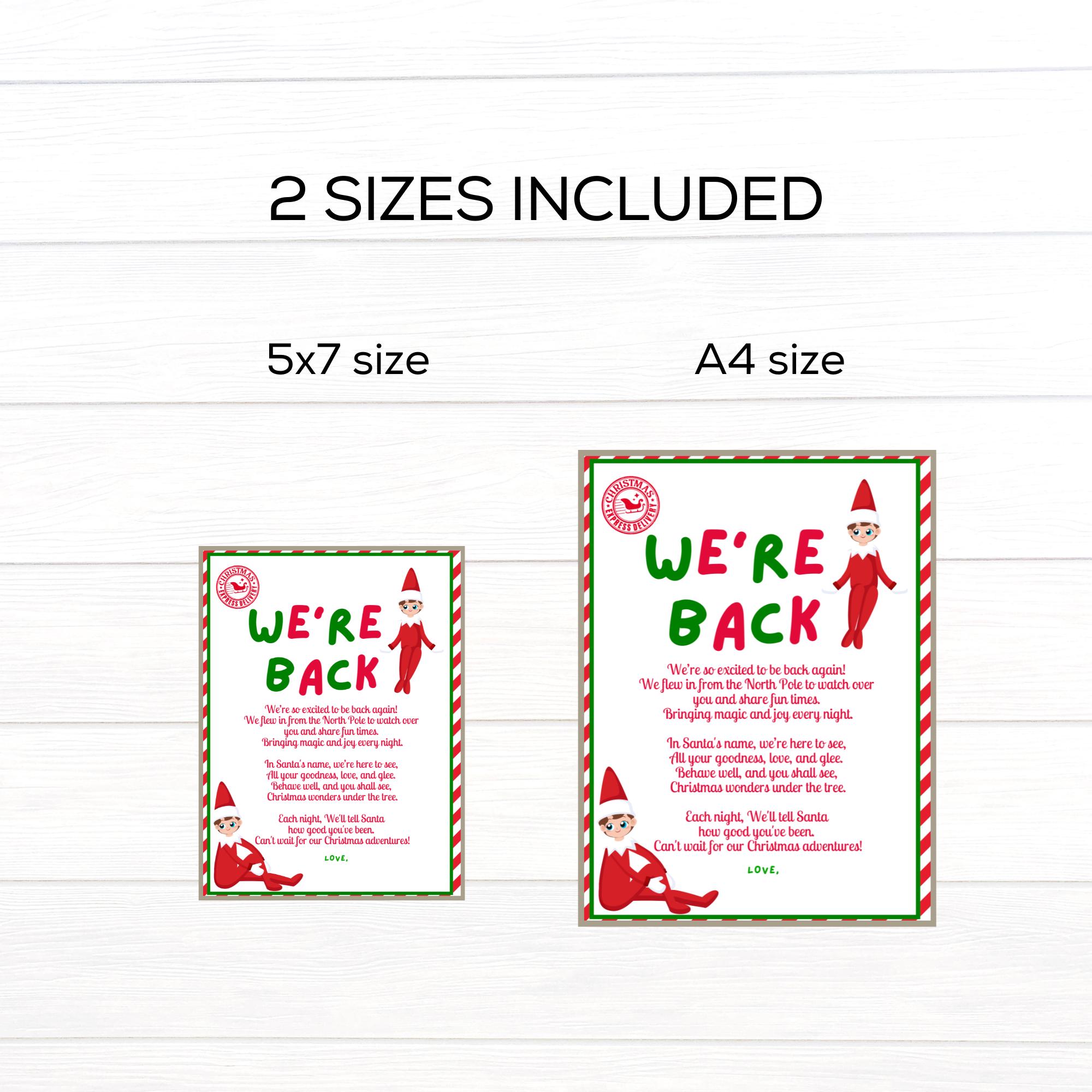 We're Back Elf, Arrival Letter Editable - North Pole Express Mail ...