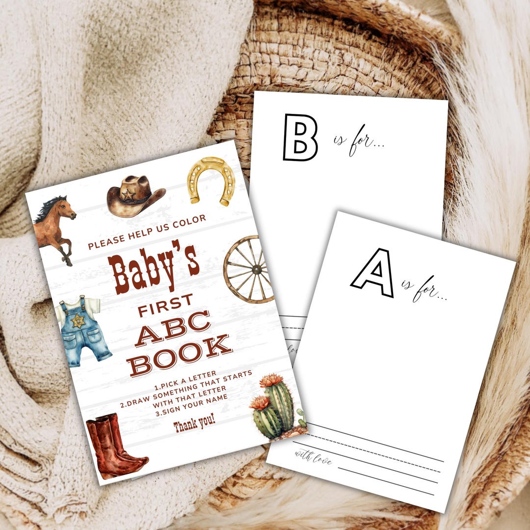 Baby Shower ABC Book, Baby Shower Activity, First Alphabet Book ...