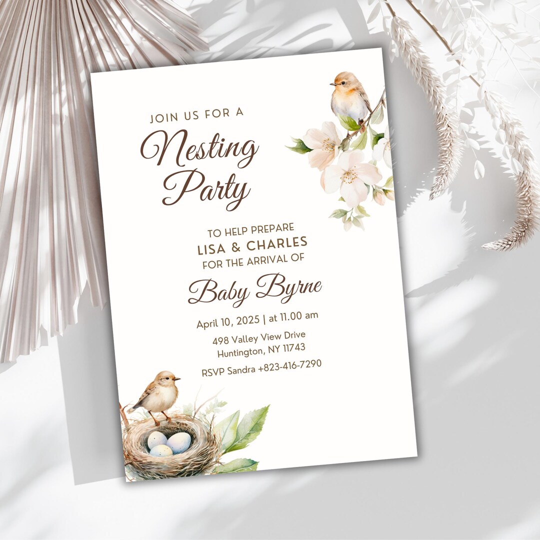 Nesting Party Invite, Nesting Shower Invitation, Gender Neutral ...