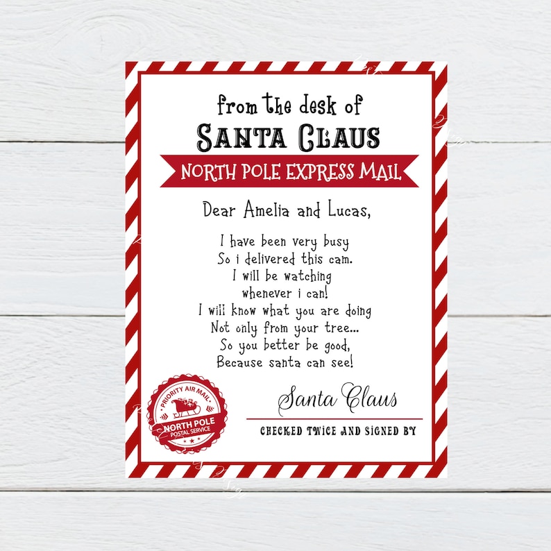 Editable Letter From Santa North Pole Express Mail Nice - Etsy