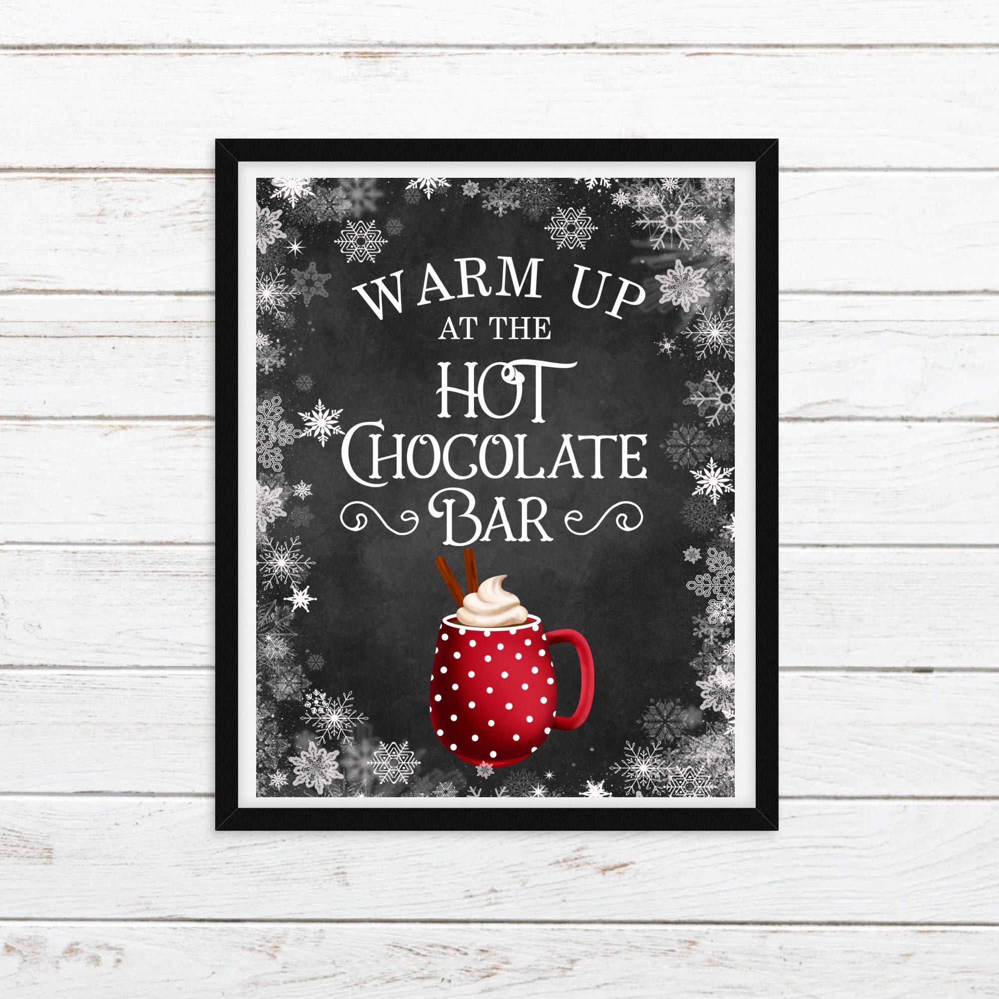 Hot Chocolate Bar Sign Chalkboard Winter Hot Chocolate Party - Etsy