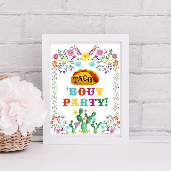 Taco Bout a Party Sign Fiesta Table Sign Fiesta Taco Bout a | Etsy