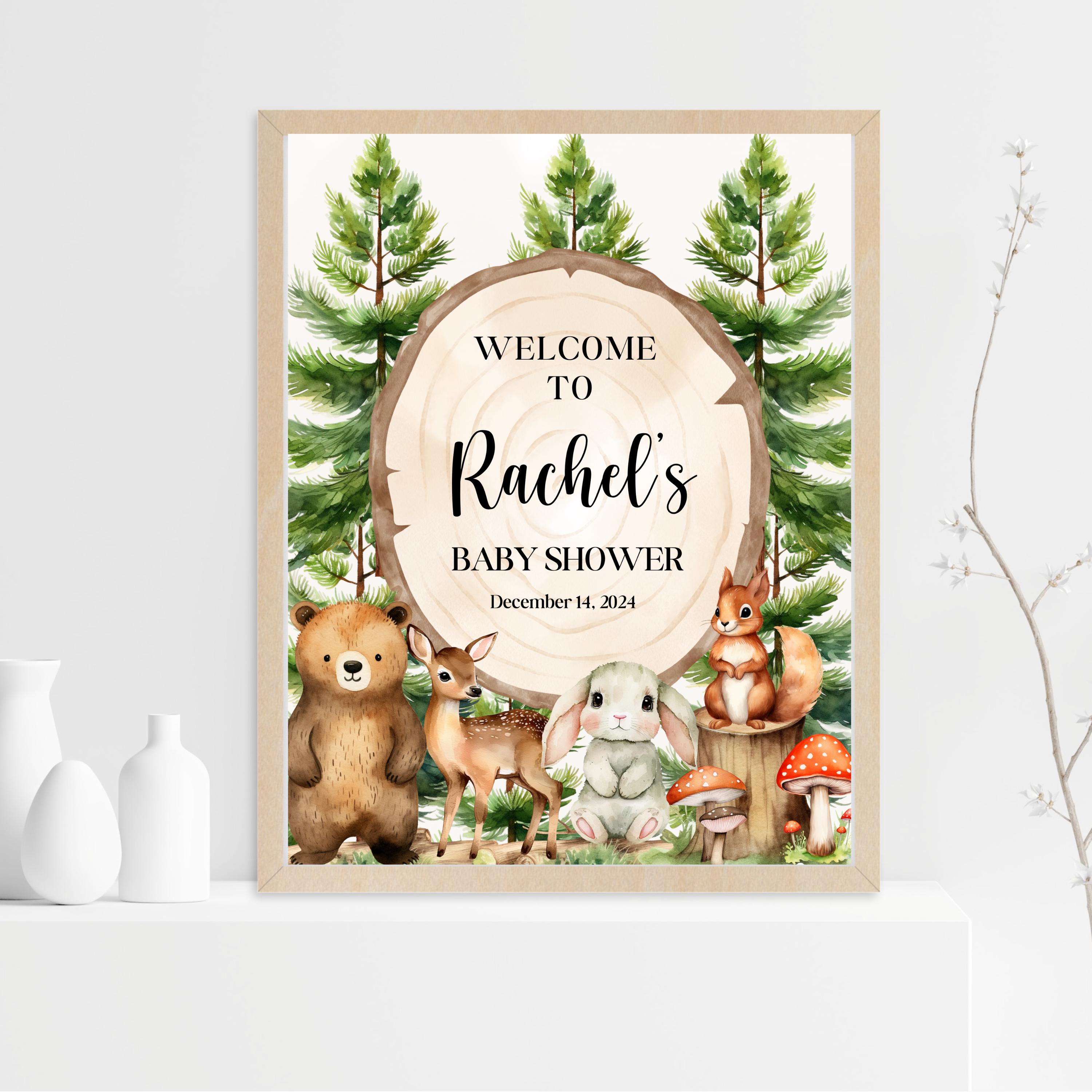 Woodland Animals Baby Shower Welcome Sign (digital Download) - Etsy