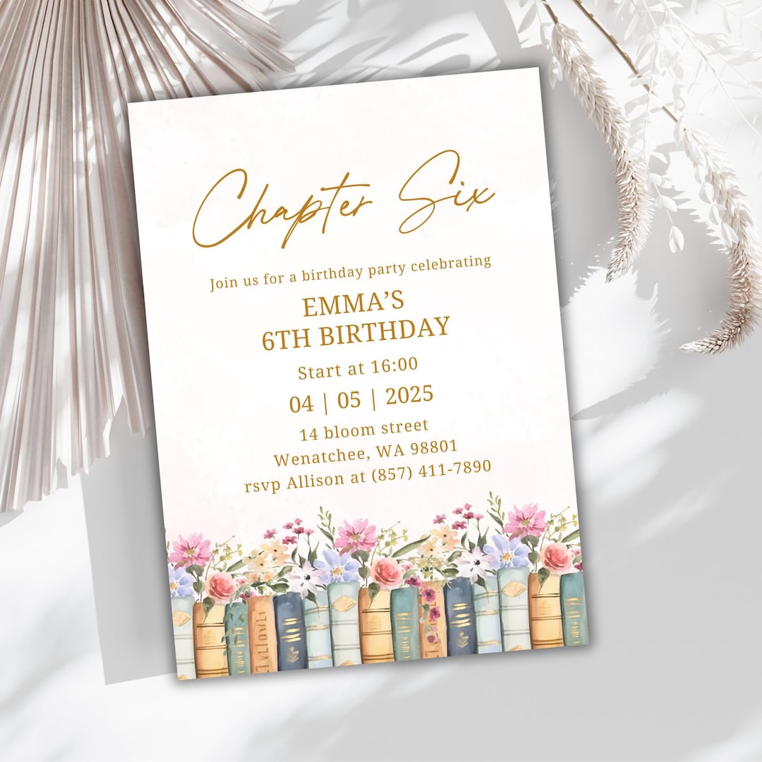 Storybook Birthday Invitation: Book Theme Party, Editable Template ...