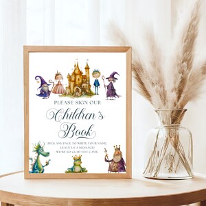Storybook Baby Shower Guest Book Sign: Fairytale Characters (digital ...