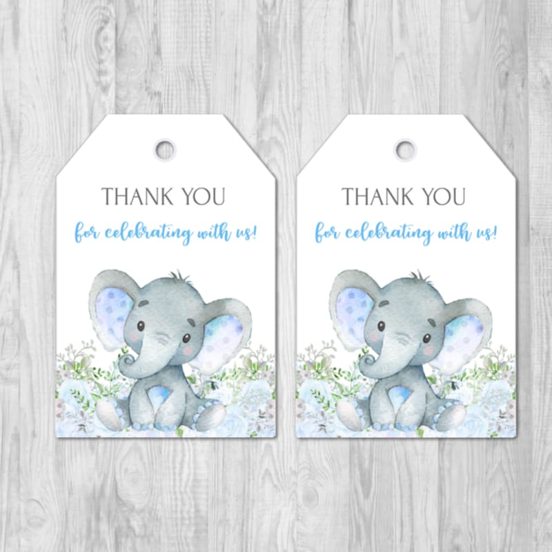 Elephant Favor Tag - Etsy