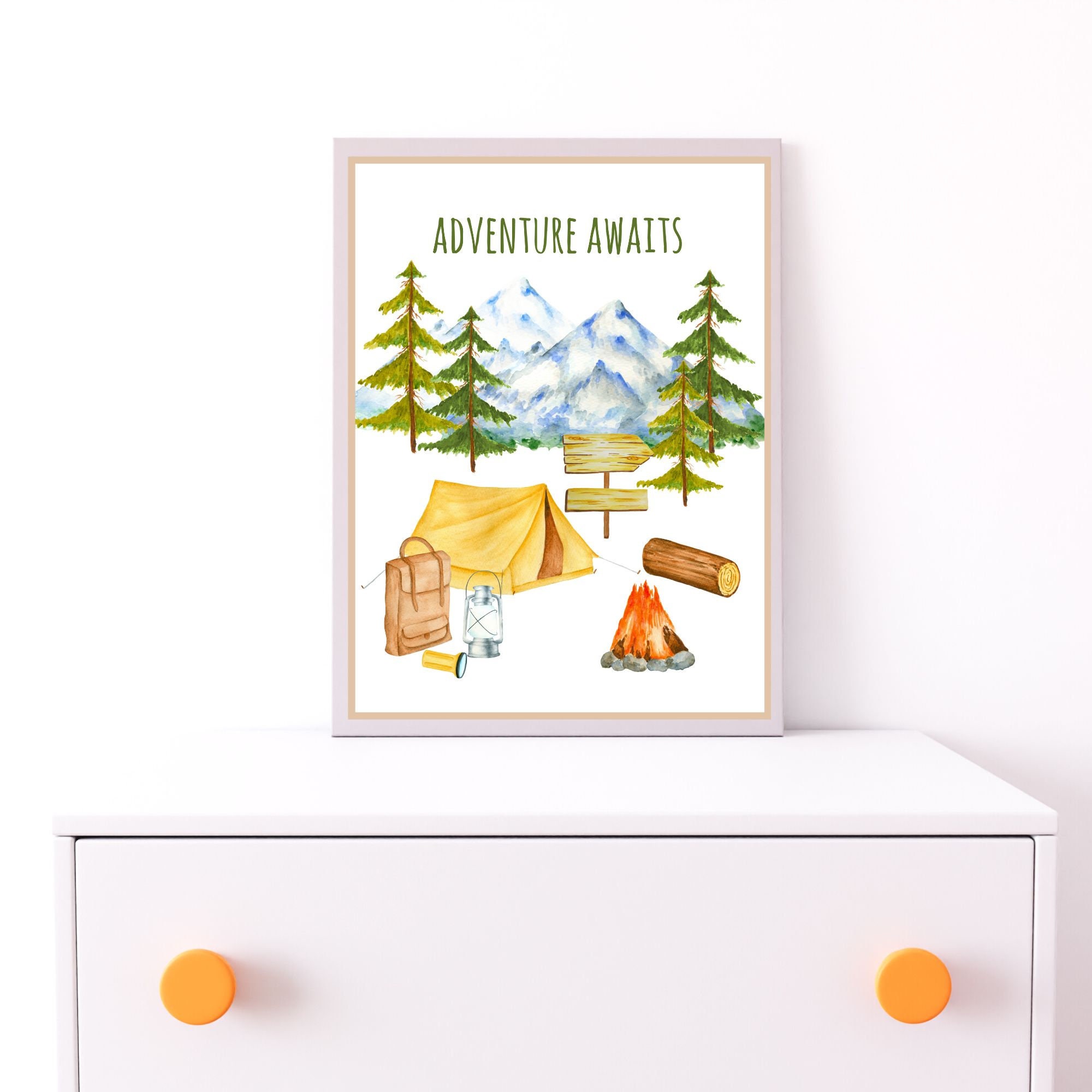 Adventure Awaits Nursery Printable Camping Boy Nursery Decor - Etsy