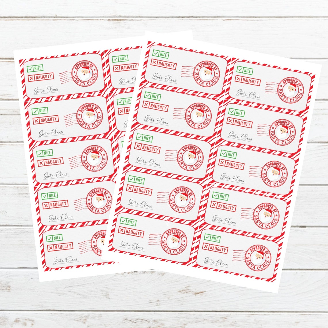Approved by Santa Sticker Labels Printable Packed by Santa - Etsy