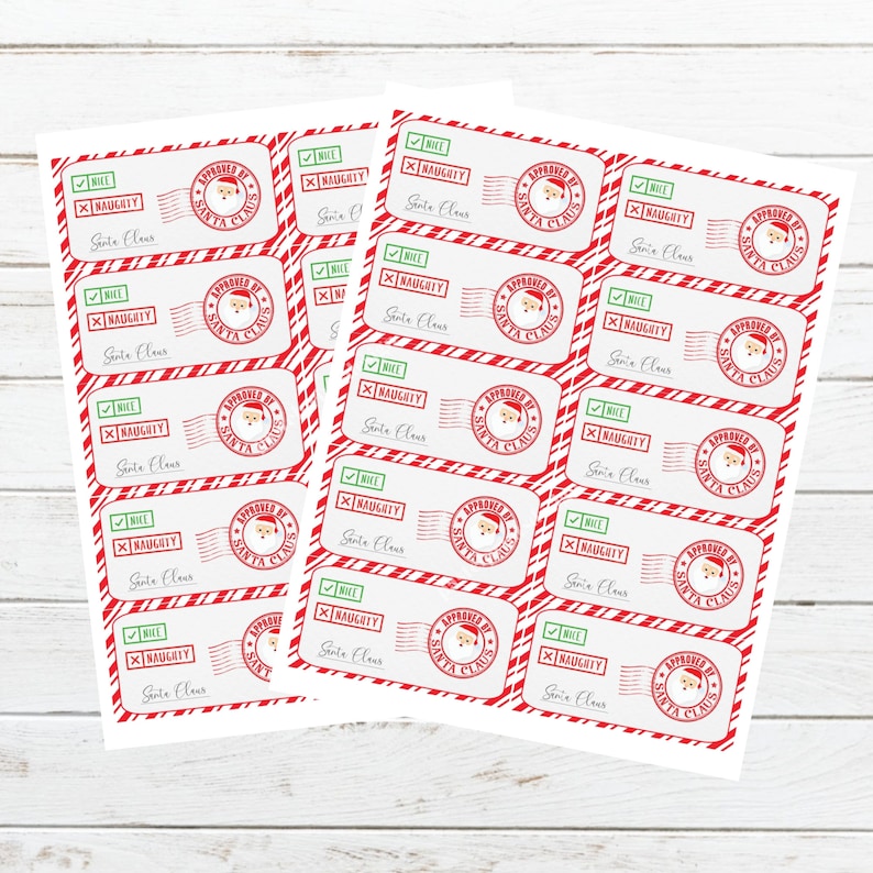 Approved by Santa Sticker Labels Printable Packed by Santa - Etsy