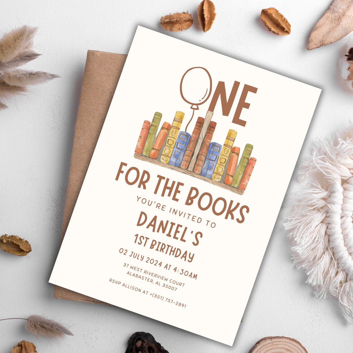 Book Birthday Invitation: Library Theme Party (editable Instant ...