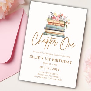 Storybook Birthday Invitation - Book Birthday Invitation, Book Themed ...