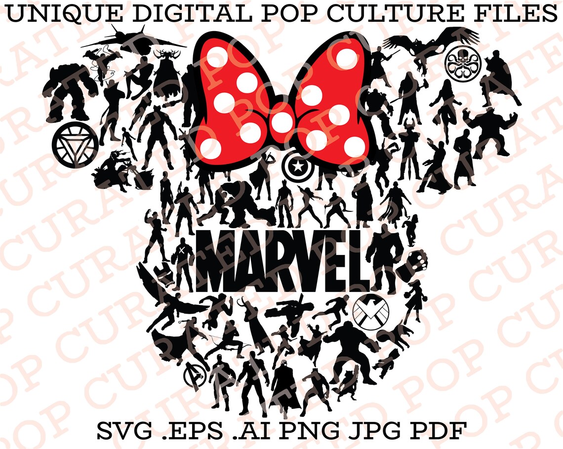 Minnie Mouse Superhero Comic Book Collage Amusement Park Theme Ride ...