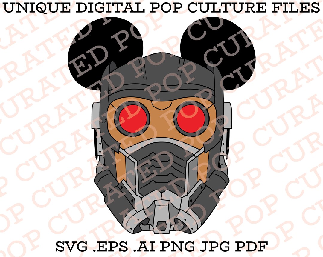Starlord Guardians of the Galaxy Mouse Ears Superhero Custom Marvel SVG ...