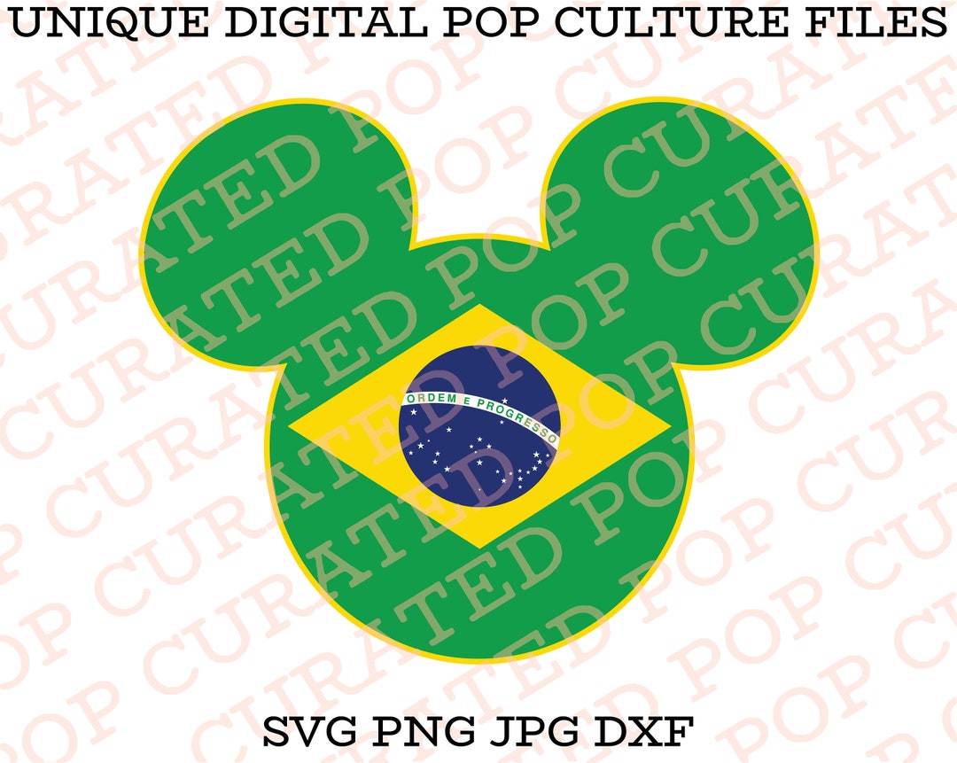Brazil Flag Mickey Mouse WDW Amusement Park Epcot Brasilia Sao Paulo ...