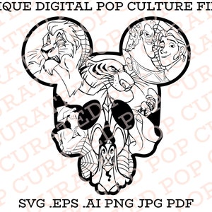 Villain Characters Evil Mickey Mouse Halloween Skull Bad Guy - Etsy