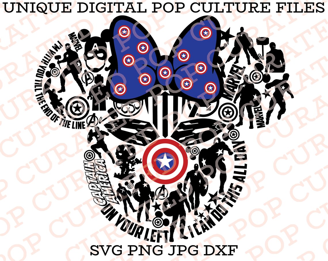 Captain America Minnie Mouse Superhero Comic Book Color - Etsy