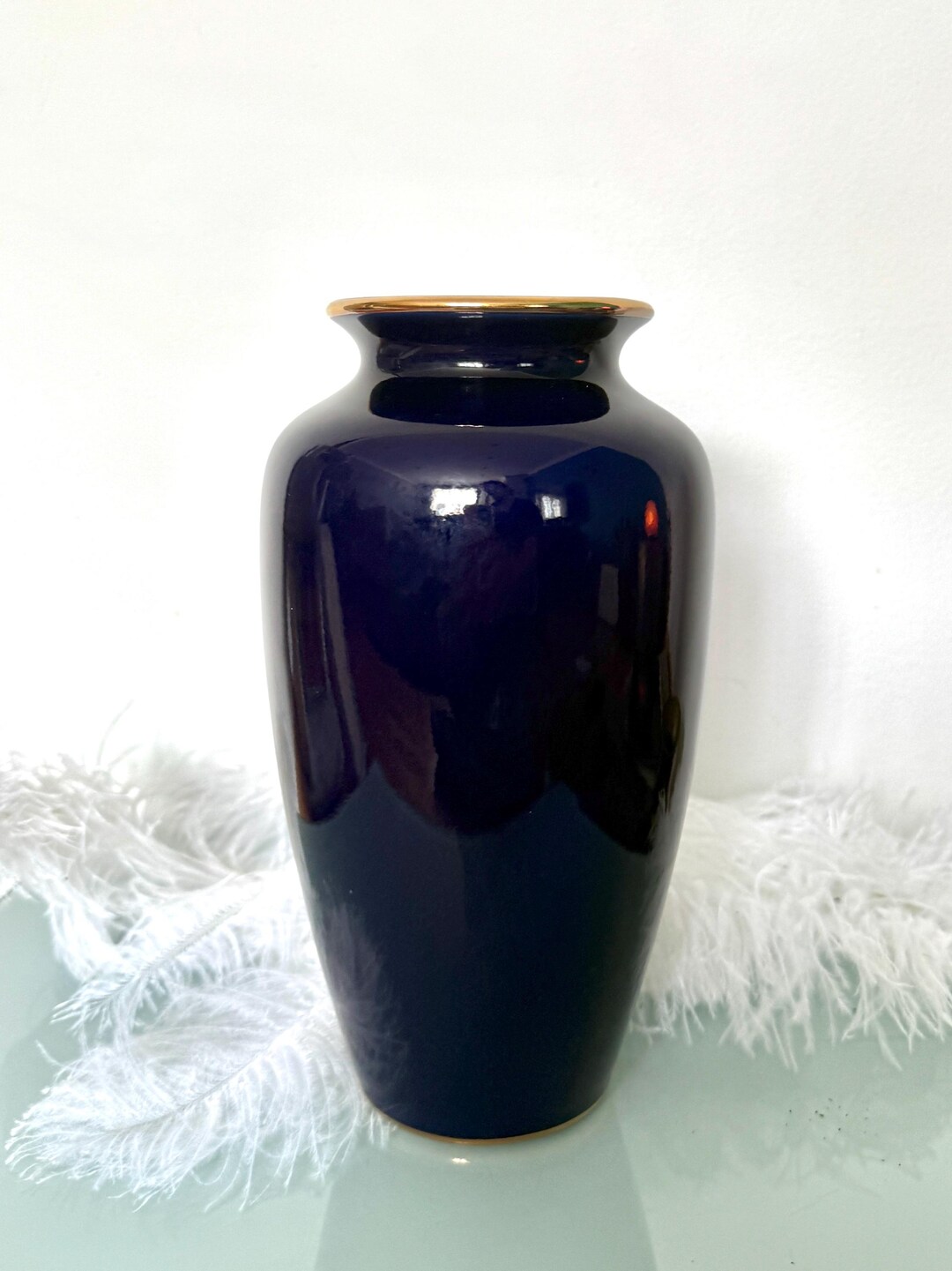 Vintage Japanese Cobalt Deep Blue Vase / Urn - Home Decor - Etsy