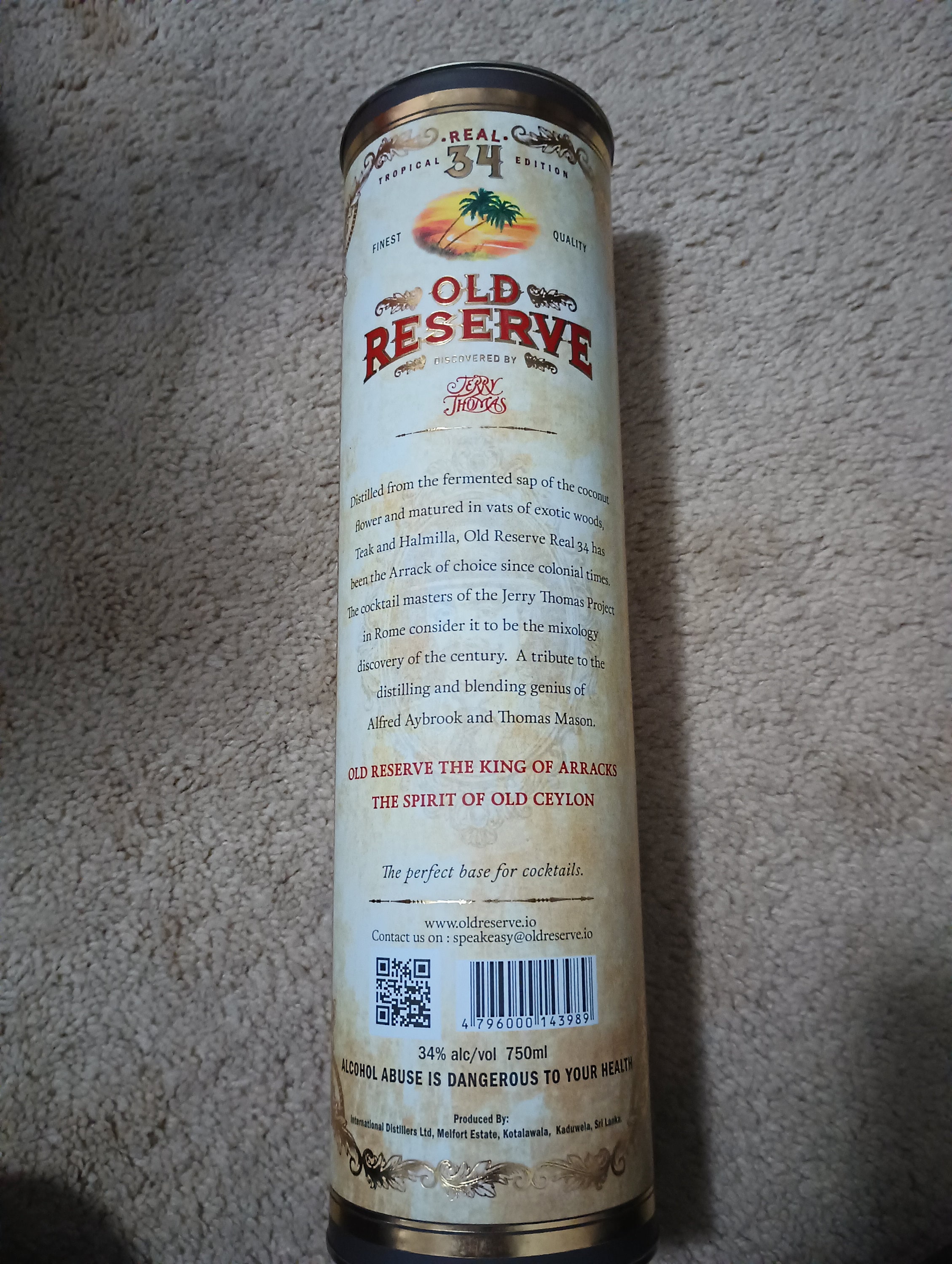 Ceylon Arrack Old Reserve Collectible Empty 750 Ml BOTTLE TIN - Etsy