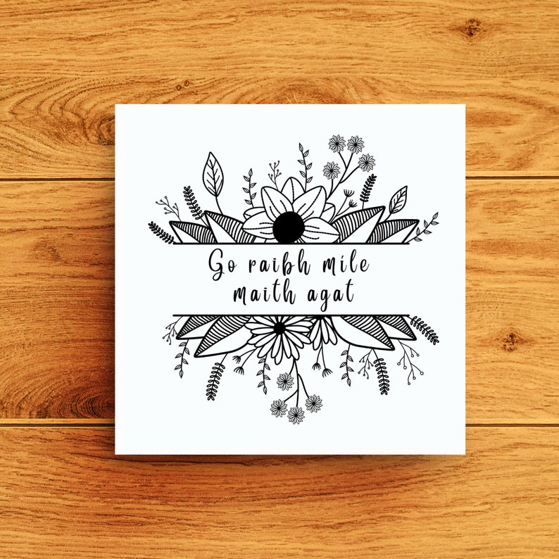 Thank You Card in Irish Language, Go Raibh Maith Agat Card, Go Raibh ...