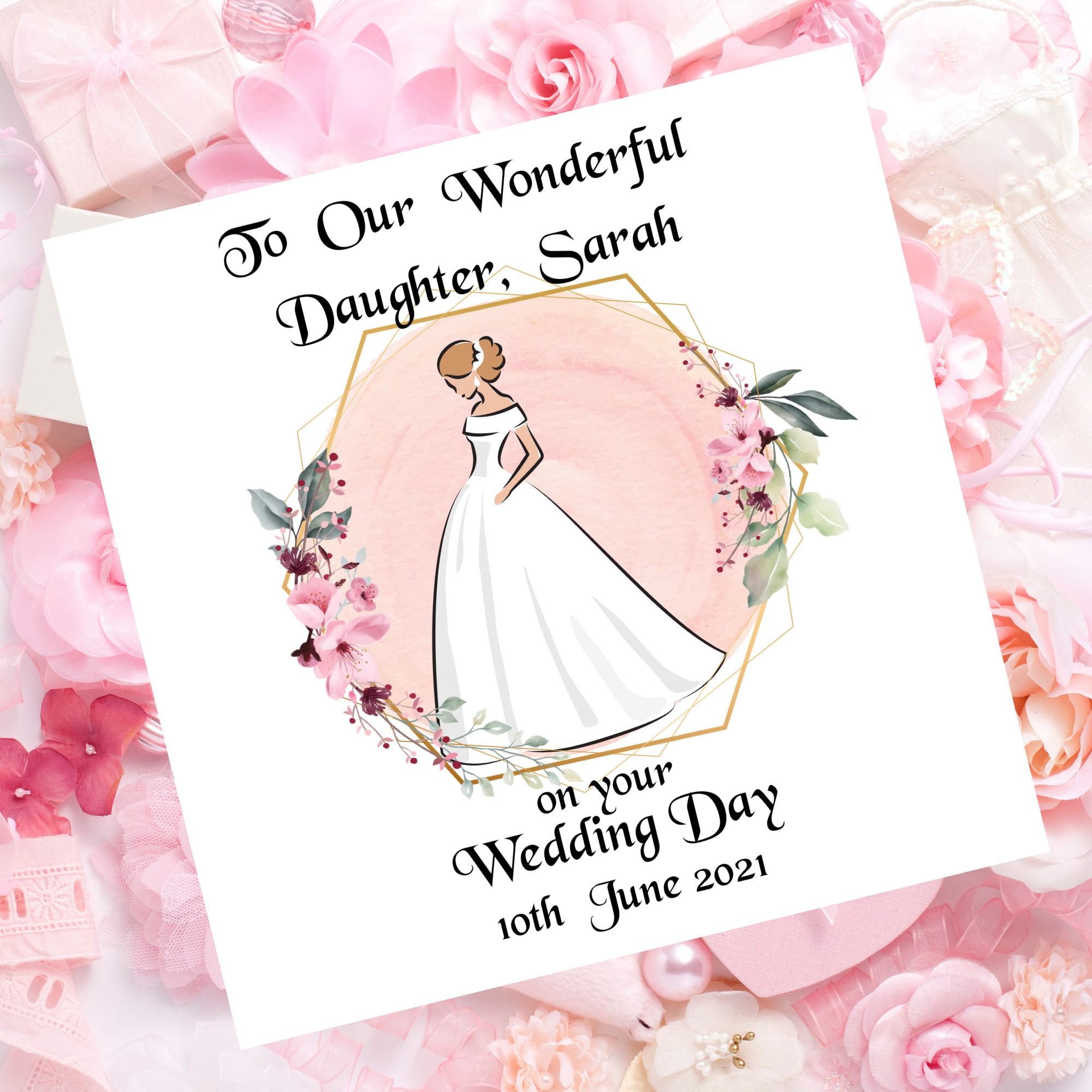 Special Our Daughter Wedding Day Card Personalised for My Daughter From ...