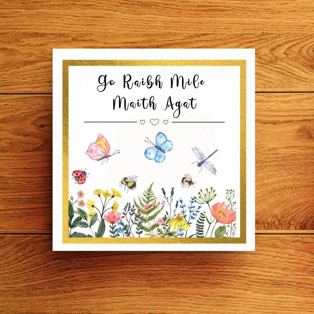 Thank You Card in Irish Language, Go Raibh Maith Agat Card, Go Raibh ...