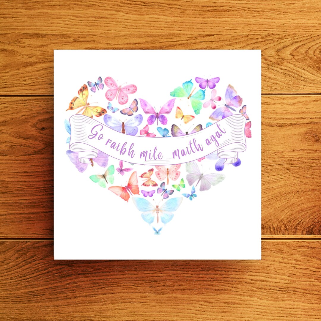 Thank You Card in Irish Language, Go Raibh Maith Agat Card, Go Raibh ...