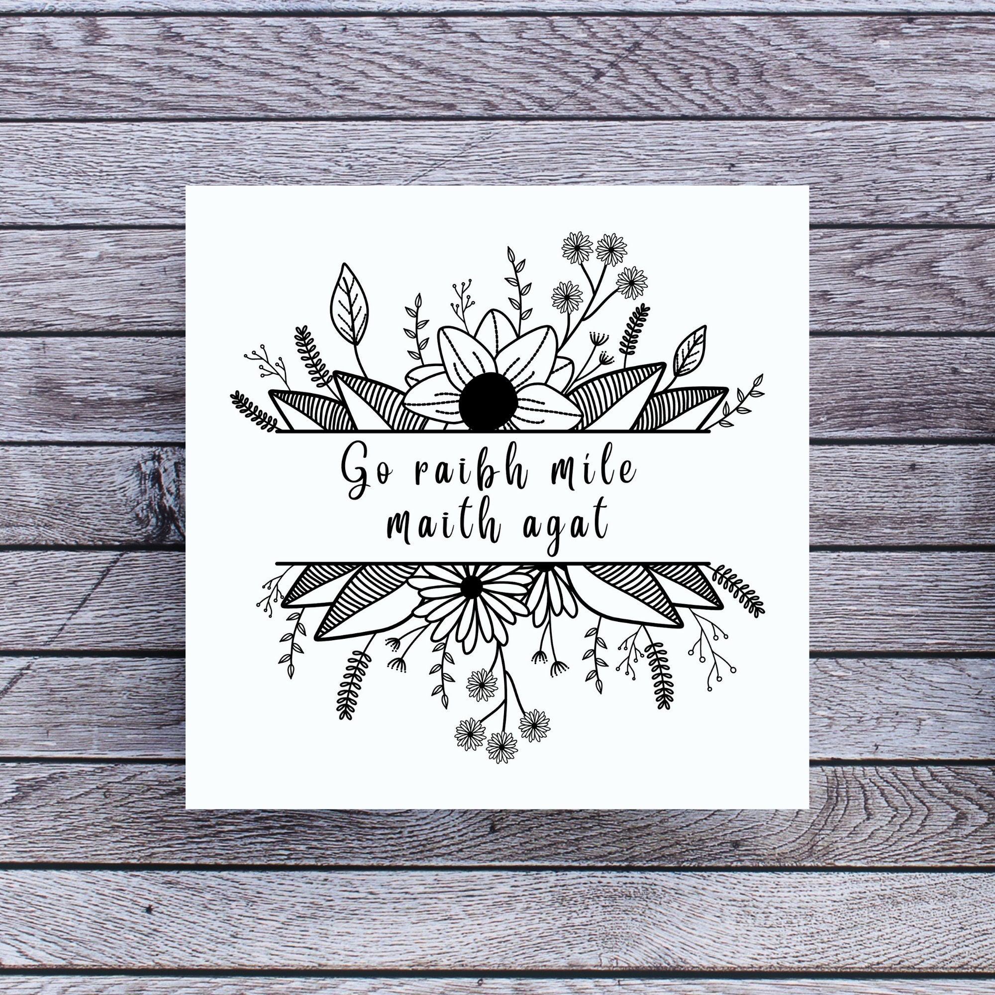 Thank You Card in Irish Language, Go Raibh Maith Agat Card, Go Raibh ...