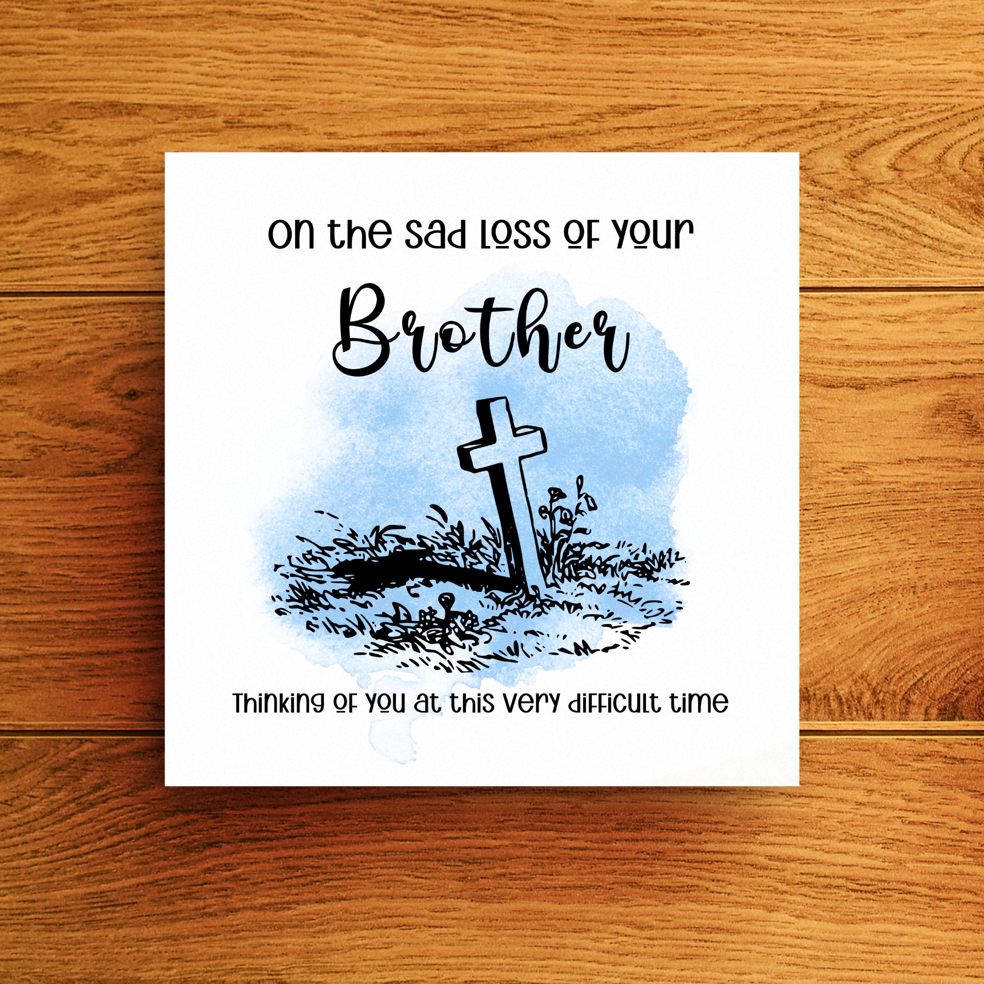 Sorry for Your Loss Brother Card With Cross, Condolence Card Brother ...
