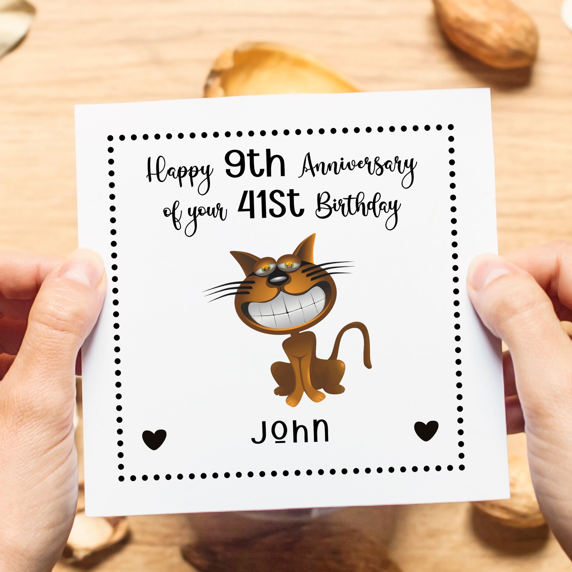 Funny Cat 30th, 40th, 50th Birthday Card for Him Personalised, Age 30 ...