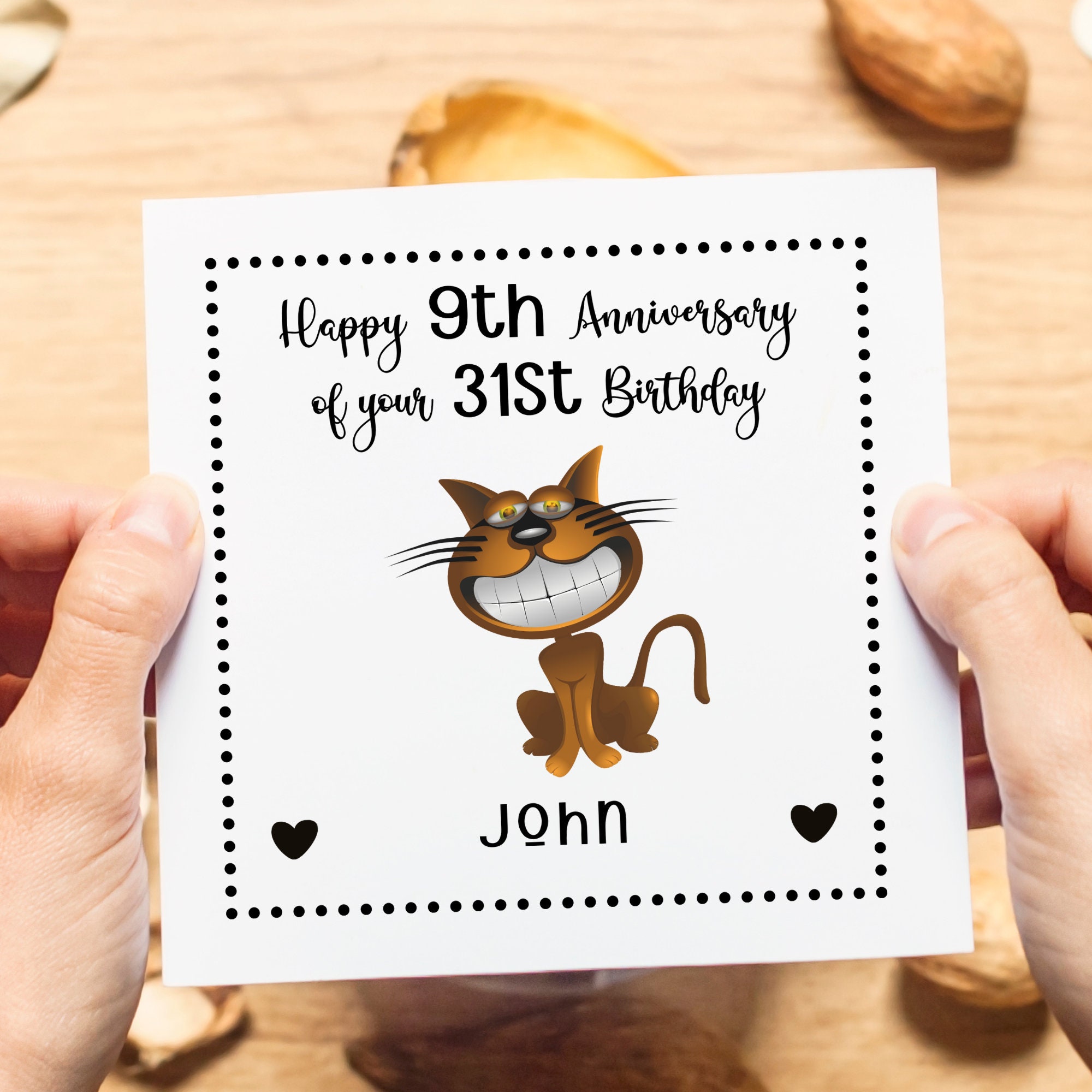 Funny Cat 30th 40th 50th Birthday Card for Him Personalised - Etsy
