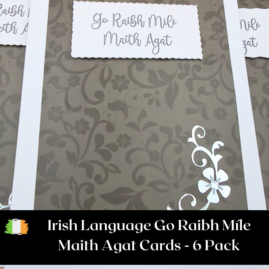 Thank You Card Pack in Irish Language 6 Pack, Go Raibh Maith Agat Cards ...