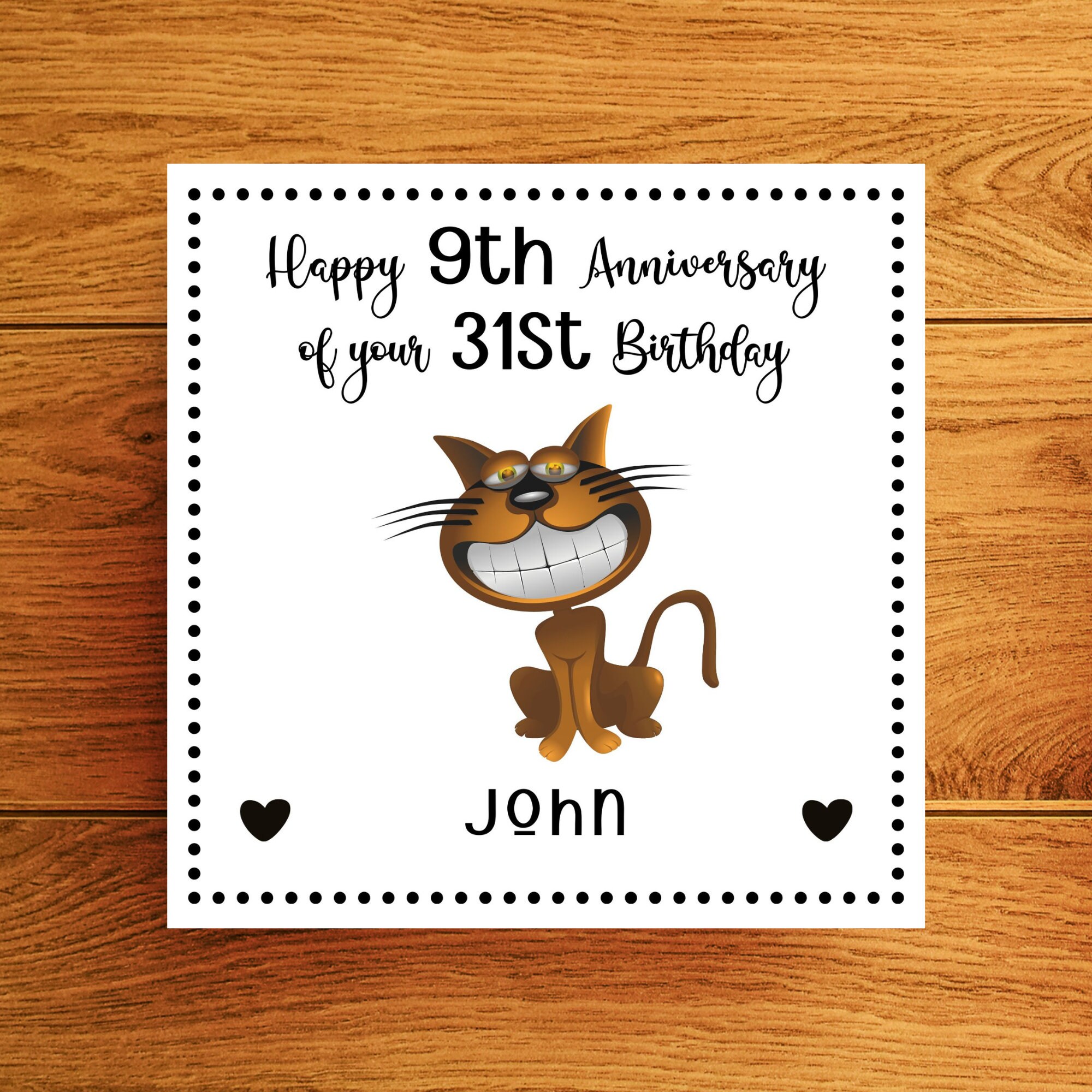 Funny Cat 30th, 40th, 50th Birthday Card for Him Personalised, Age 30 ...